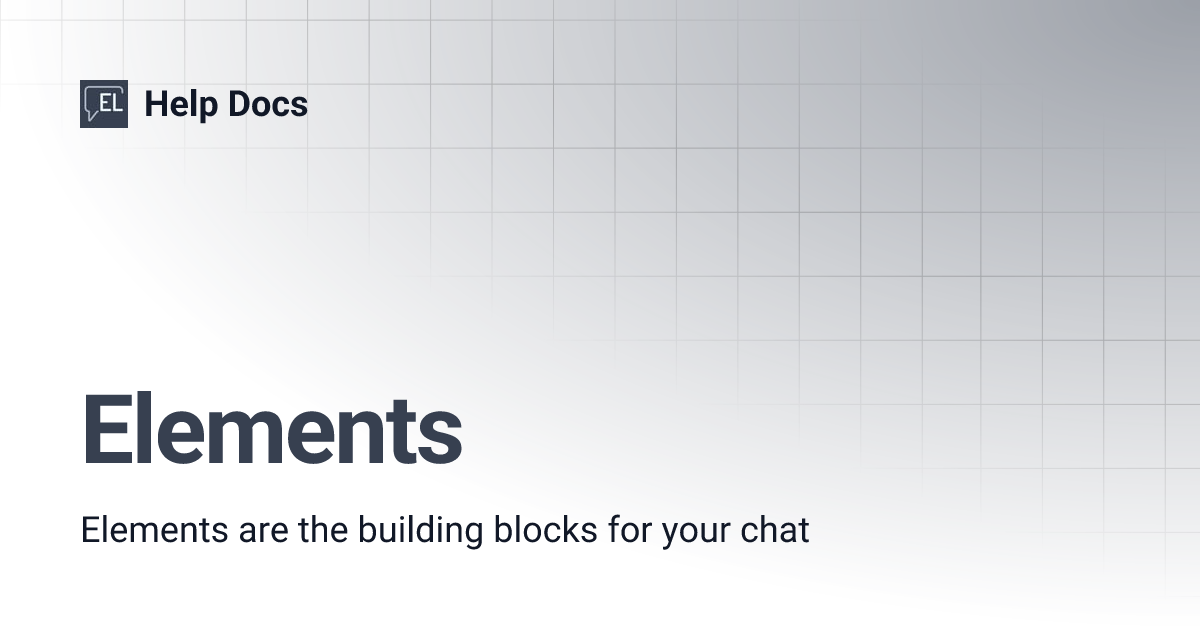 Elements | Help Docs